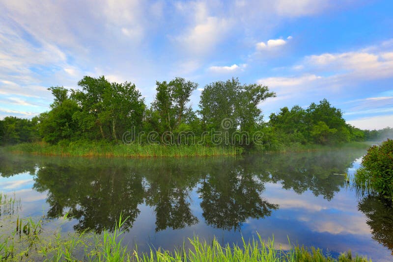 Morning scene on river stock photo. Image of beautiful - 54943022