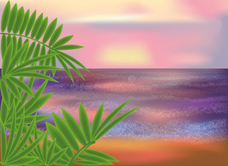 Morning Sea Background, Vector Stock Vector - Illustration of sunrise ...