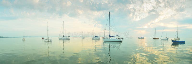 Morning Sea - Panoramic View Stock Photo - Image of summer, seascape ...