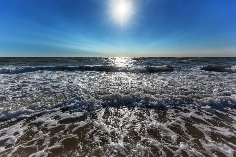 Morning Sea Waves and the Sunrise, Stock Image - Image of nature, surf ...