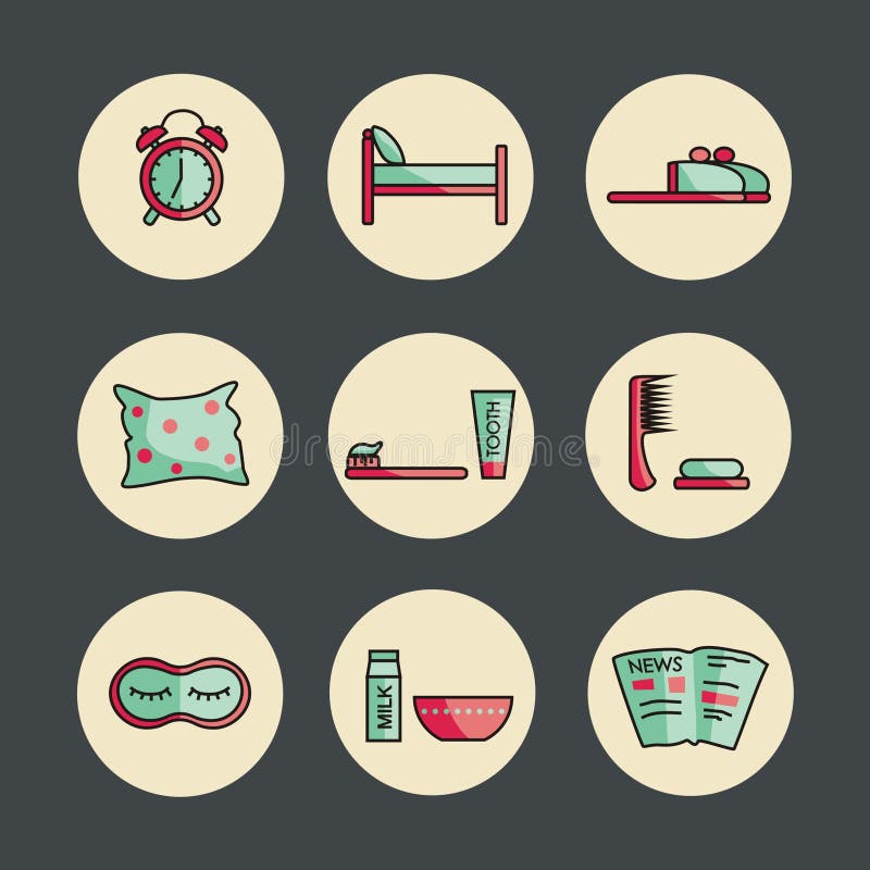 Morning set stock vector. Illustration of isolated, draw - 85195446