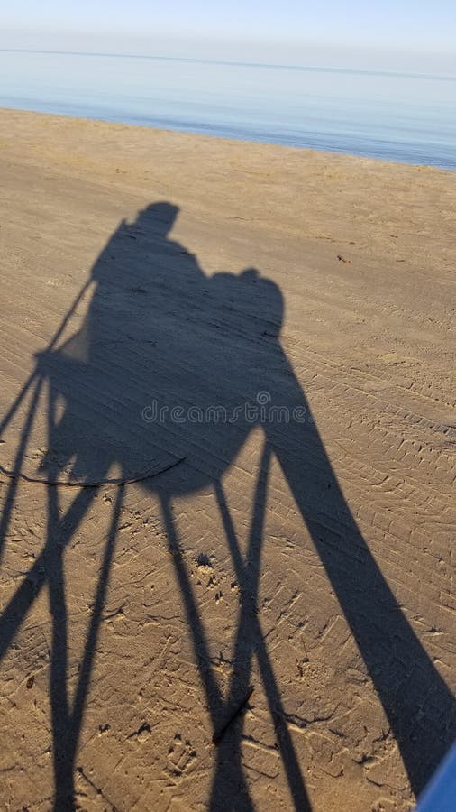 Morning Shadow on the Beach Stock Photo - Image of blue, long: 120813822