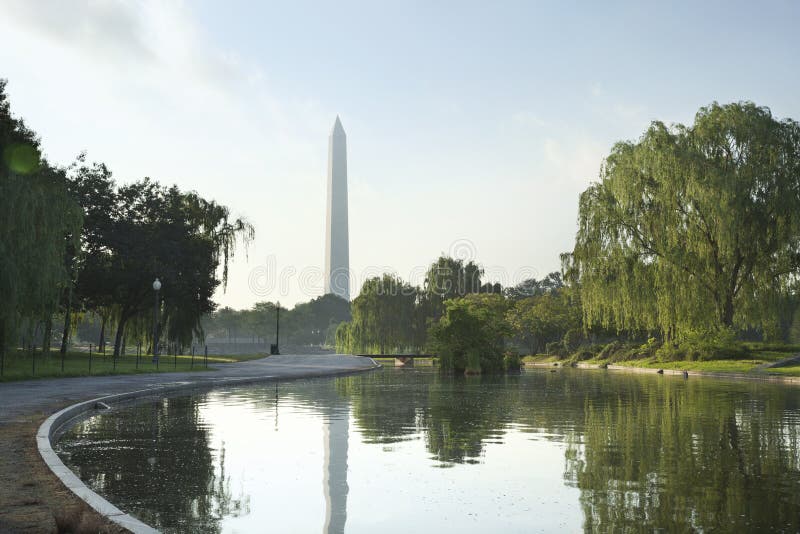 Morning Shot of Washington Monument Stock Image - Image of monument ...