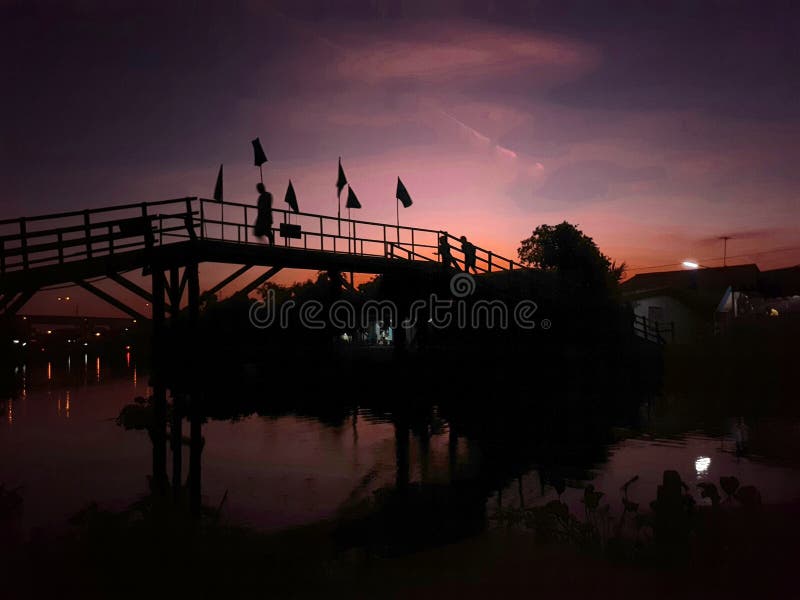 Backlit Bridge in the Morning. Stock Photo - Image of ground, color ...
