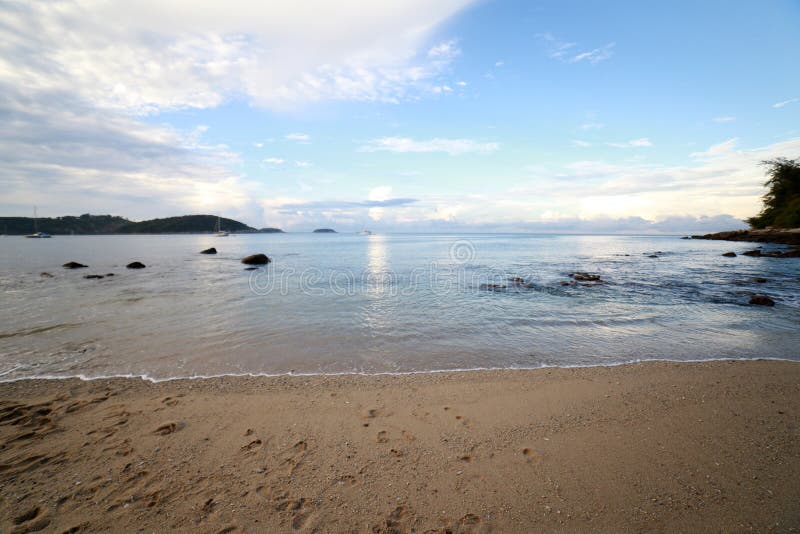 Morning Sky in Ao Sen Beach Phuket Stock Image - Image of beautiful ...