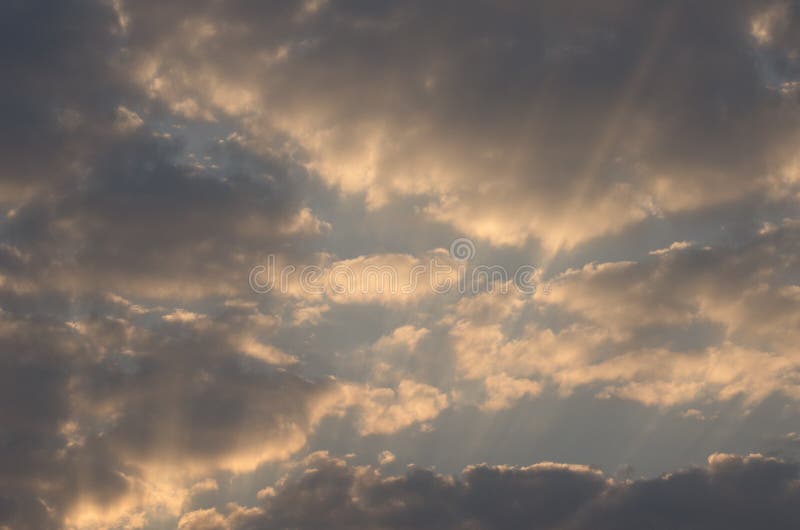 Morning Sky Clouds Obscured the Sun Light Shining through the S Stock ...