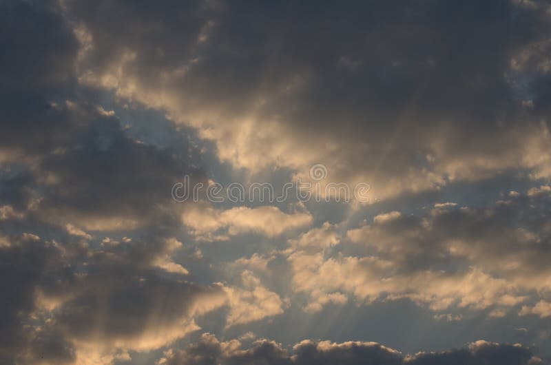 Morning Sky Clouds Obscured the Sun Light Shining through the S Stock ...
