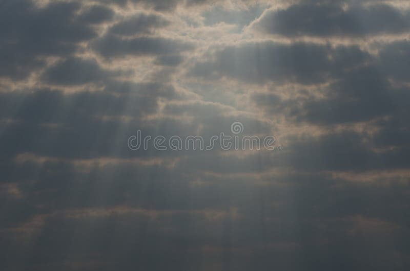 Morning Sky Clouds Obscured the Sun Light Shining through the S Stock ...