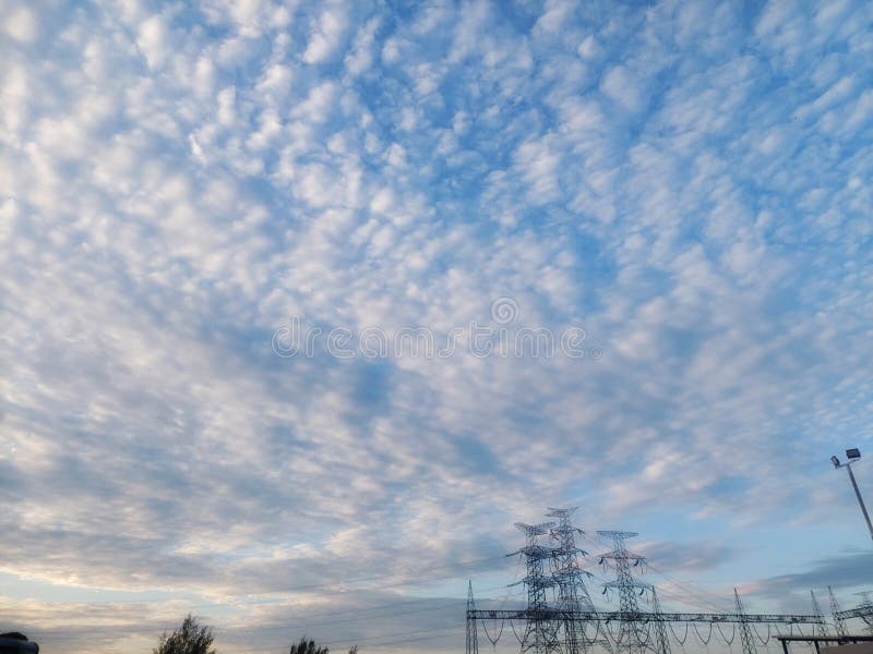 The Morning Sky in an Electric Energy Stock Photo - Image of blue ...
