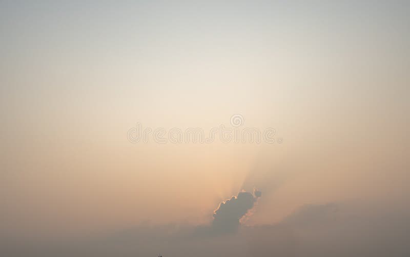 In the Morning Sky, a Little Bit of Sunlight Passed through the Clouds ...