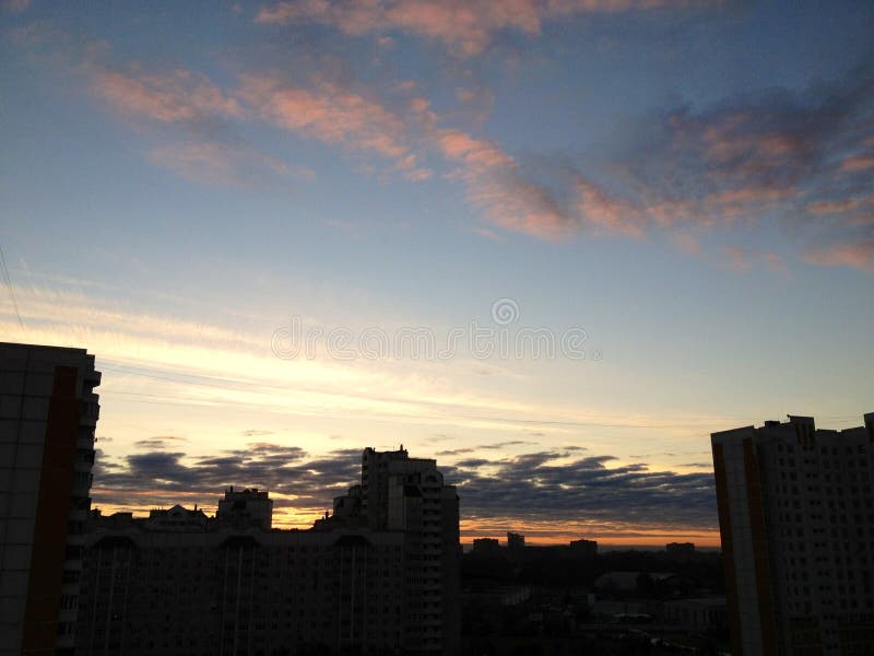 Morning sky stock image. Image of moscow, morning, city - 54985227