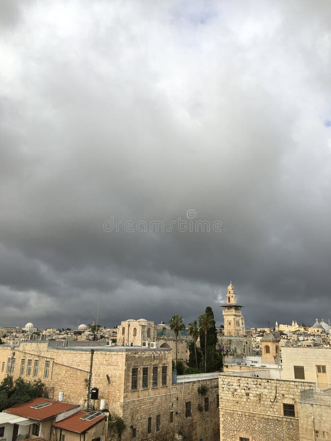 Morning in May in Old City in Jerusalem in Israel. Stock Image - Image ...