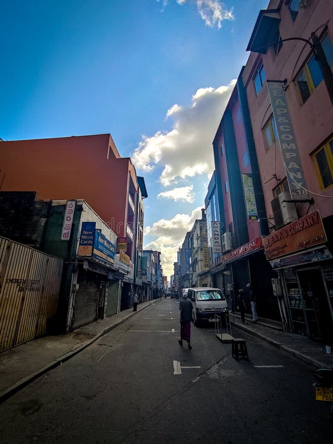 Morning Sri Lanka Street Colombo Editorial Stock Image - Image of night ...