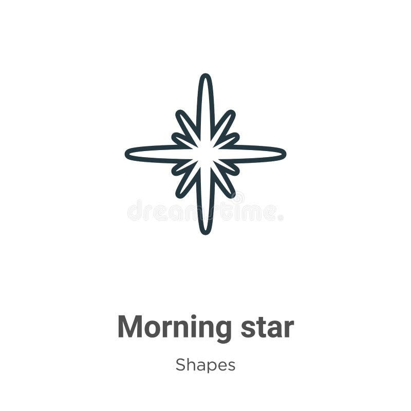 Morning Star Outline Vector Icon. Thin Line Black Morning Star Icon ...
