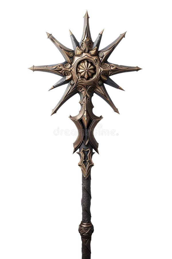 Morning Star Weapon Alone on Transparent Background Stock Illustration ...
