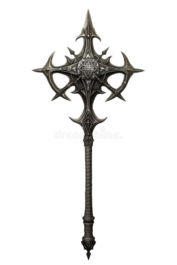 Morning Star Weapon Alone on Transparent Background Stock Illustration ...