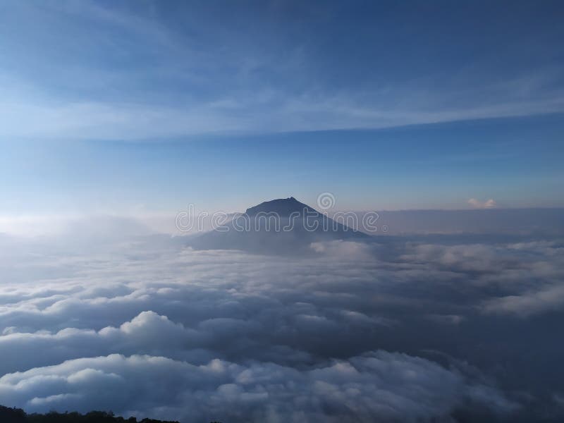 Morning at sumbing mount stock image. Image of blue - 249051837