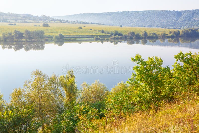 Morning scenery with lake stock image. Image of environment - 179630937