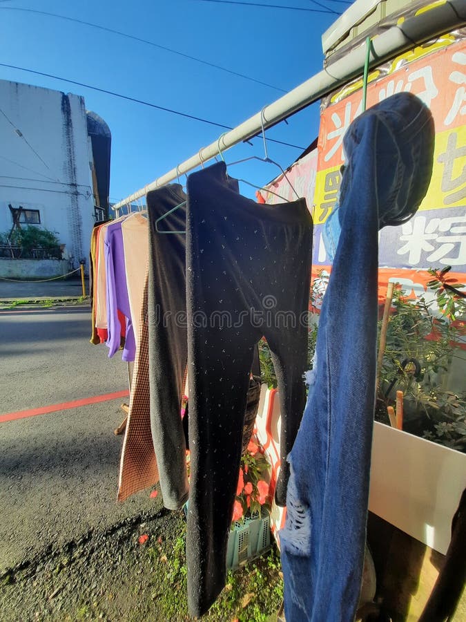 The Morning Sun Drying Pants and Clothes Editorial Photo - Image of ...