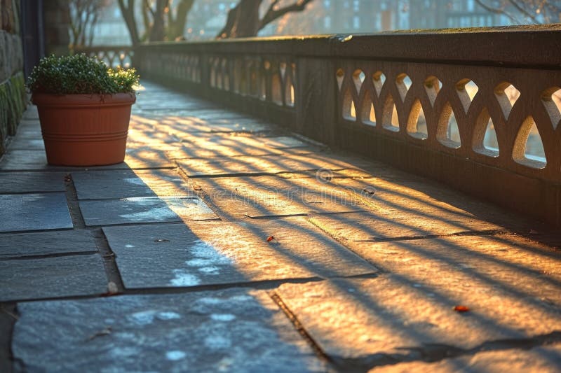 The Morning Sun Reveals a Geometric Symphony of Shadows Stock Image ...