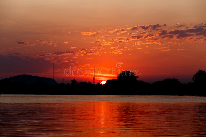 Morning Sun Rise on the River. Stock Image - Image of lake, reflection ...