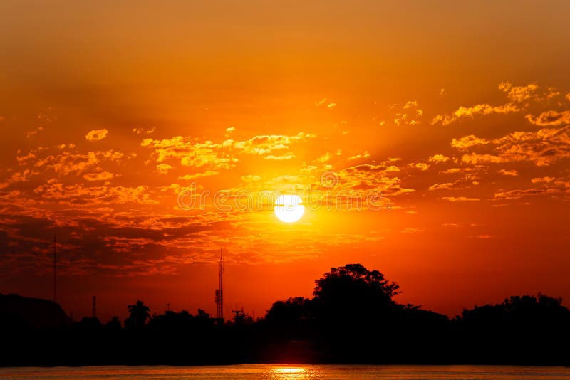 Morning Sun Rise on the River. Stock Image - Image of lake, reflection ...