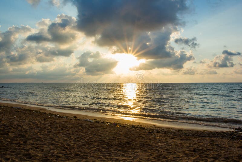 Morning sun and sea beach stock image. Image of skyline - 52510785