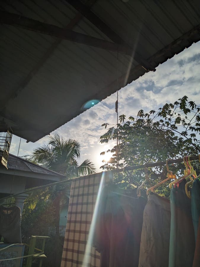 Morning, Sun, Three, Sunrise, House Stock Photo - Image of three ...