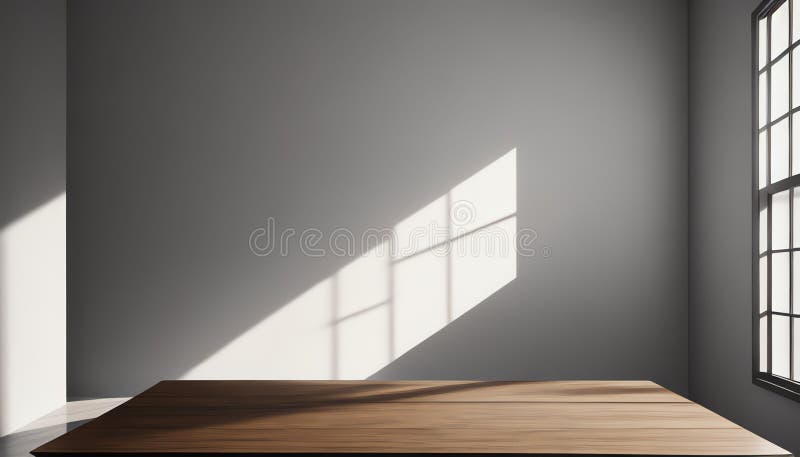 Morning Sunlight and Empty Wooden Table in Summer Stock Illustration ...