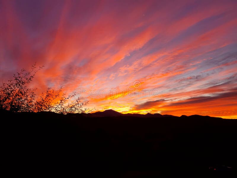 The Morning Sunrise in Globe Az Stock Image - Image of skyline, plain ...