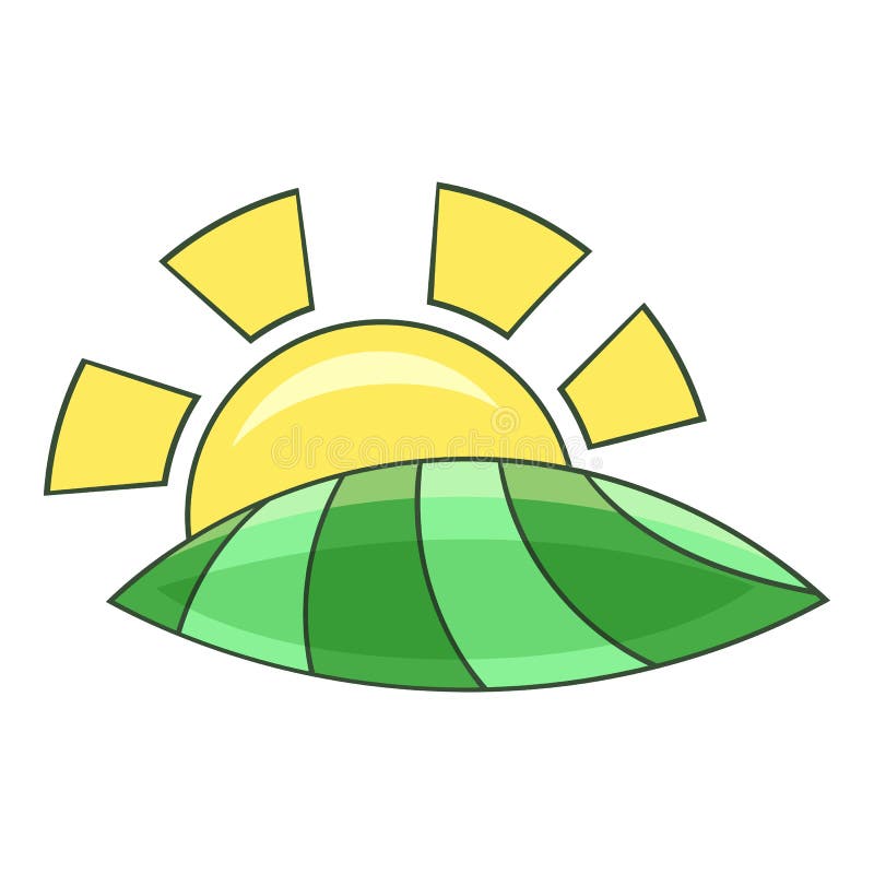 Morning Sunrise Icon, Cartoon Style Stock Vector - Illustration of ...