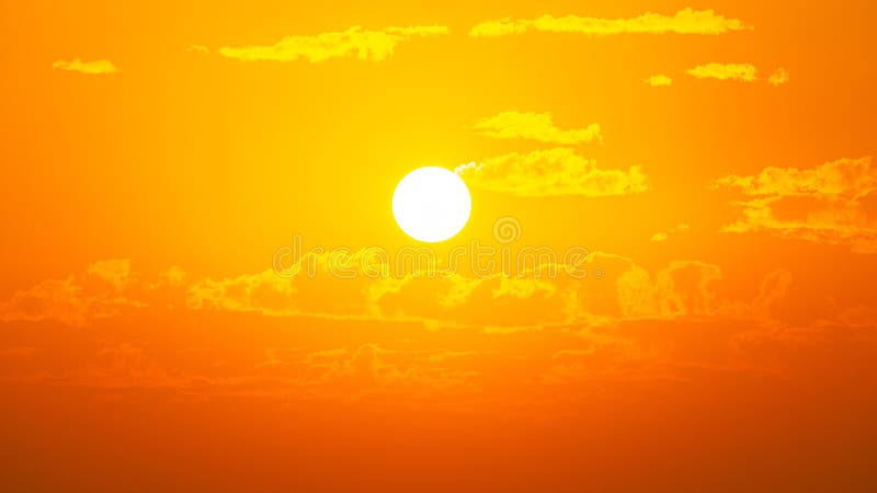 Morning Sunrise, Orange Sky and Clouds, Nature Background Image Stock ...