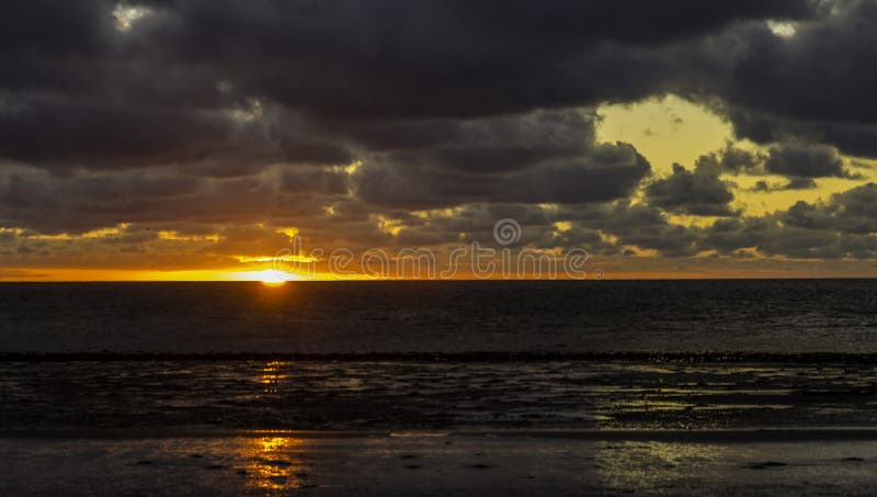 Morning Sunset on the Beach Stock Image - Image of beach, seaside ...