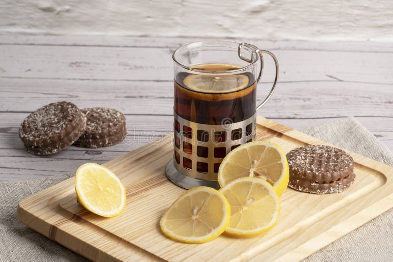 Morning Tea and Lemon on the Table Stock Image - Image of sweet ...