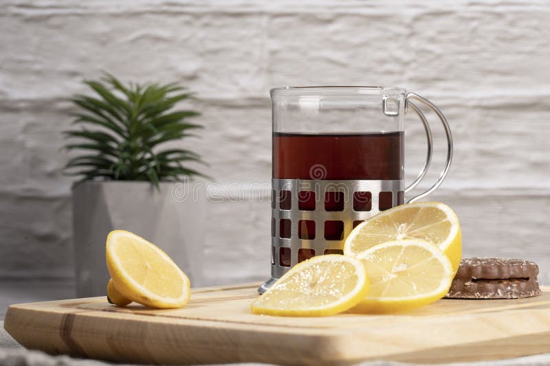 Morning Tea and Lemon on the Table Stock Photo - Image of sweet, meal ...