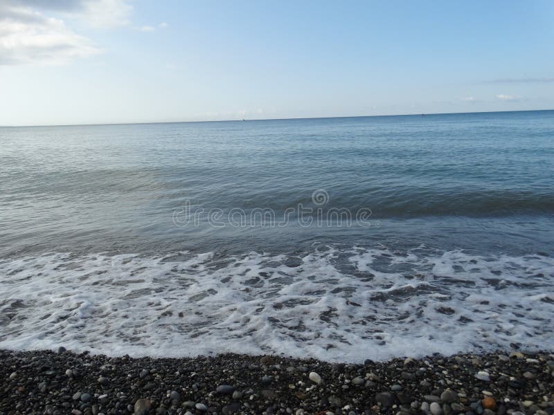 Morning Tide on the Black Sea Stock Photo - Image of pebbles, coast ...