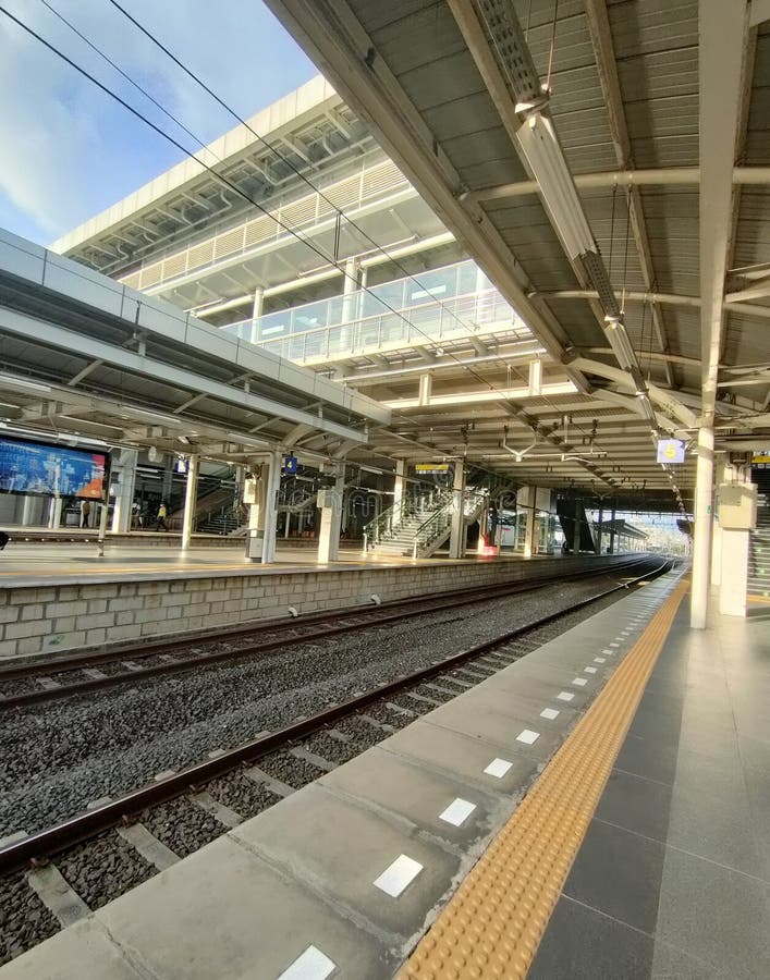 Morning Time at Quite Train Station. Stock Photo - Image of station ...