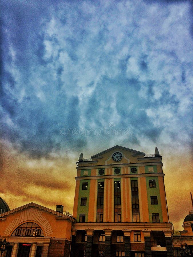 Morning train station stock image. Image of train, cloudy - 118538633