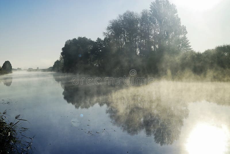 Morning stock photo. Image of river, foggy, nature, mist - 101785066