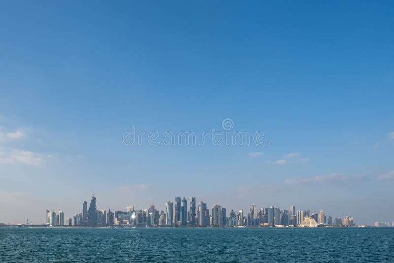 Doha West Bay Skyline, Qatar Editorial Image - Image of gulf, middle ...