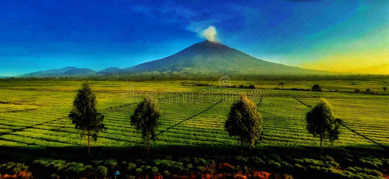 Morning View of Kerinci Mountain Stock Photo - Image of moring, view ...