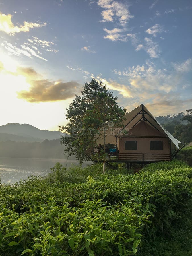 Morning view at lakeside stock image. Image of lakeside - 163516093