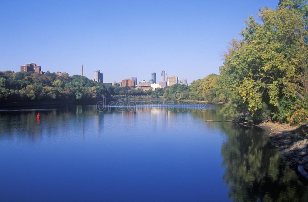 Morning View of Minneapolis Skyline from Interstate 94, MN Stock Image ...