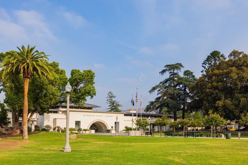 Morning View of the Monrovia Public Library in Library Park Editorial ...