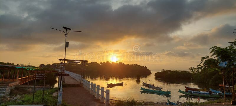 Morning view on the pier editorial stock image. Image of boat - 255966929