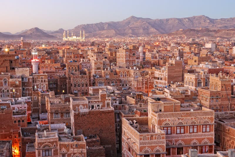 Sanaa, capital of Yemen stock image. Image of colorful - 13754075