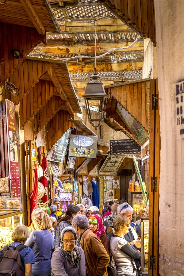 Morning View of the Souk Inside the Medina of Fez Editorial Image ...