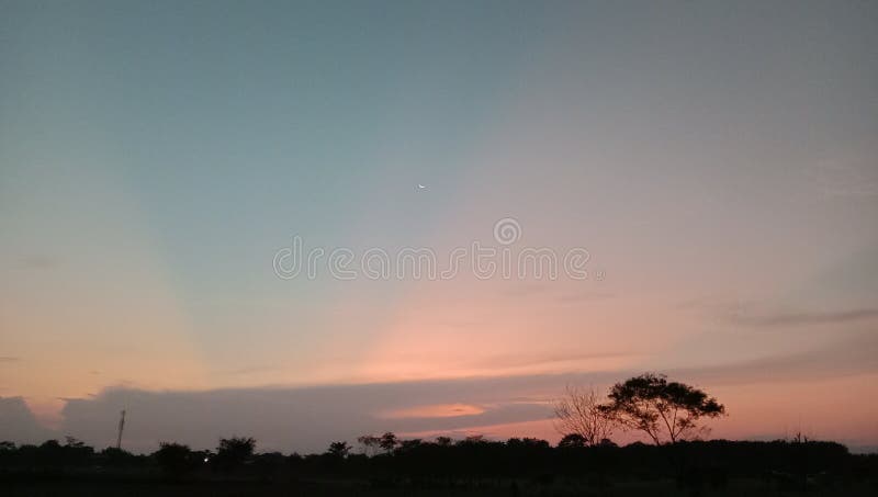 Morning view with sunrise stock image. Image of horizon - 227617355
