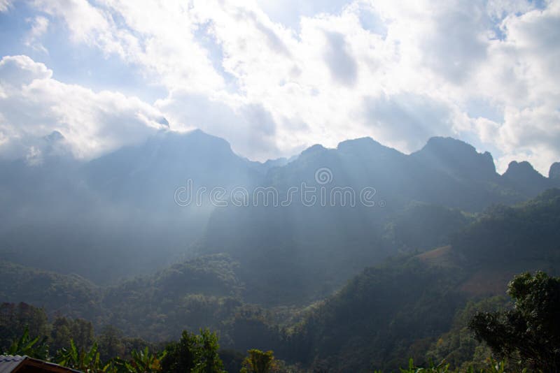 Morning View from the Top View of the Mountain Stock Image - Image of ...