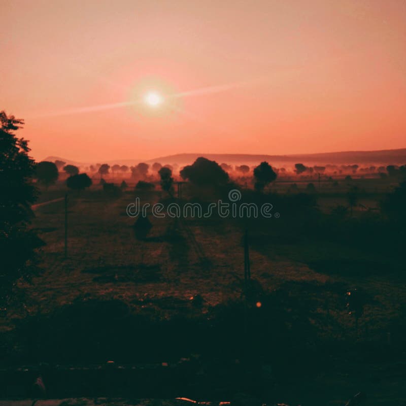 Morning View of the Village Stock Image - Image of dusk, evening: 259897393